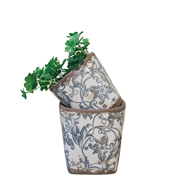 French Ceramic Flower Pots, Set of 2 – the oak family boutique