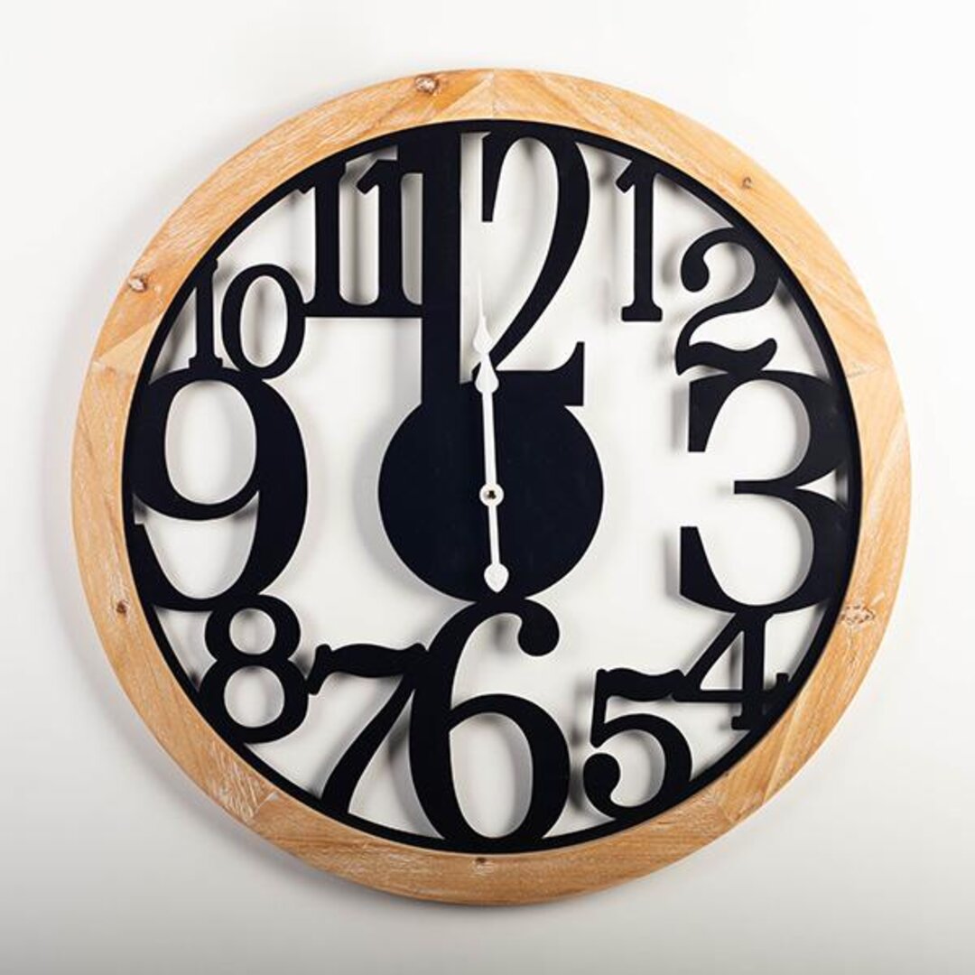 Wooden Wall Clock with Big Numbers – the oak family boutique